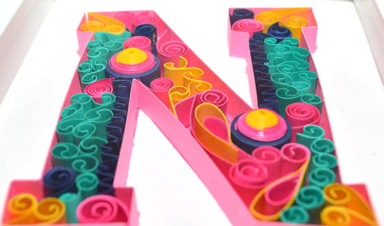 N – Quilled wall paper art – Letter N – Quilling paper art ...