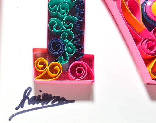 N – Quilled wall paper art – Letter N – Quilling paper art ...